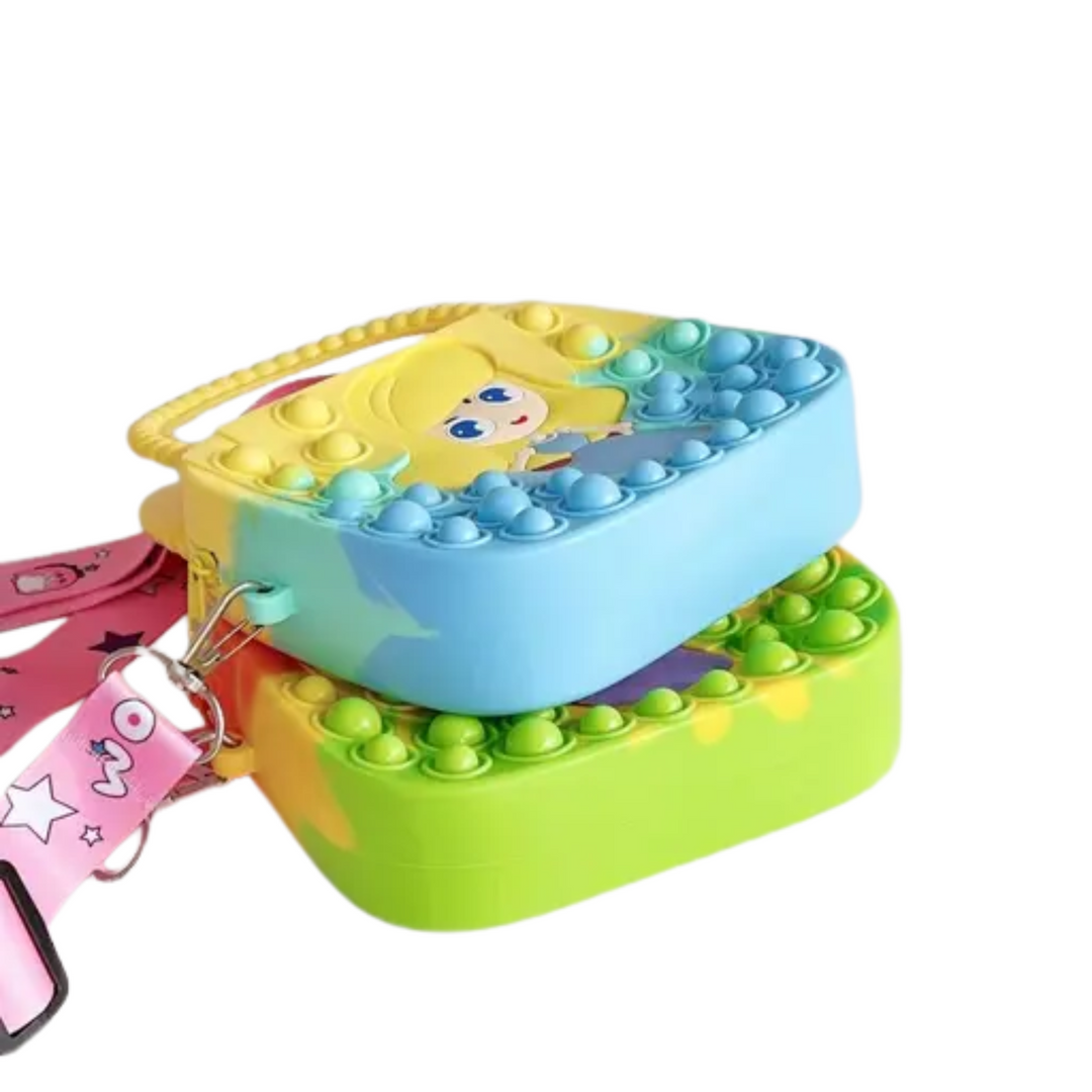 Rainbow Butterfly Pop It Bag for Girls - Stylish Fun Silicone Fidget P ...